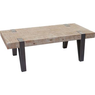 Hhg Couchtisch HHG 891b, Wohnzimmertisch, Tanne Holz rustikal massiv MVG-zertifiziert 40x120x60cm