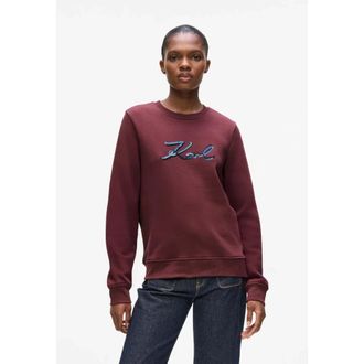 Karl Lagerfeld Homme, Sweatshirts et sweats &agrave; capuche, Rouge, Taille: L SweaT-shirt de style sport avec logo &agrave; sequins