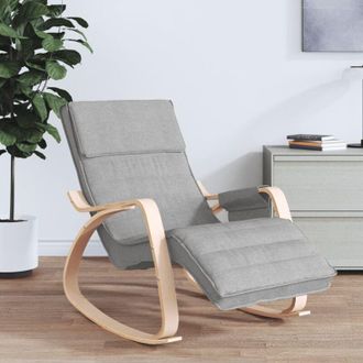 vidaXL Chaise &agrave; bascule Gris clair Tissu
