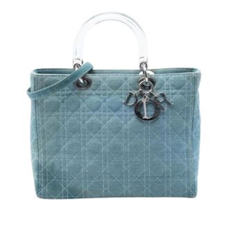 Dior Sac &agrave; main vintage en denim doccasion - Femme - Pre-owned - Bleu - Taille: ONE Size