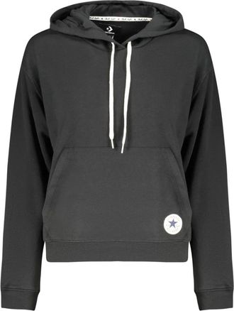Converse Femme, Sweatshirts et sweats &agrave; capuche, Noir, Taille: 40 FR Sweat &agrave; capuche &agrave; manches longues