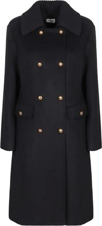 P.A.R.O.S.H. manteau crois&eacute; &agrave; col d&eacute;tachable - Noir