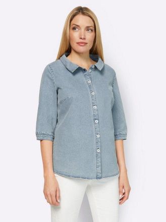 Heine Klassische Bluse Jeansbluse 3/4-Arm