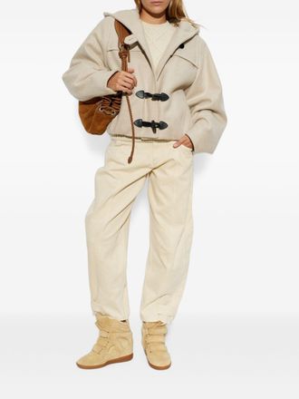Isabel Marant Hooded Duffle Wool Coat - Cream