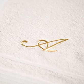 Caleffi Handtuch mit Gästehandtuch aus Baumwolle, Elfenbein-Stickerei, 71352