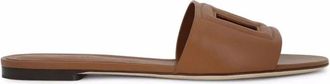 Dolce & Gabbana Femme, Chaussures, Brun, Taille: 41 EU Sandales Slides Ouvertes avec D&eacute;tail Logo