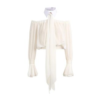 Elisabetta Franchi Crop Shirt - - Blouses & Shirts - Damen - Wei&szlig; - M