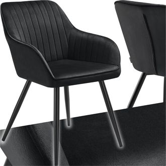 TecTake Samt Stuhl, Esszimmerstuhl Samtstoff, K&uuml;chenst&uuml;hle modern, gem&uuml;tlicher Sessel Wohnzimmer, Armlehnstuhl Esszimmer, Dining Lounge, Schminktisch Stuhl - 