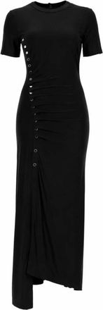 Paco Rabanne Asymmetrisches Midikleid mit Knopfdetails - - Dresses - Damen - Schwarzk - S