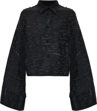 Maison Margiela Femme, Blouses et Chemises, Noir, Taille: 36 FR Jacquard Convertible Shirt