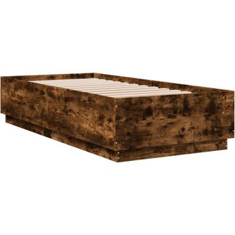 vidaXL Bettgestell mit led R&auml;uchereiche 90x200 cm Holzwerkstoff Vidaxl