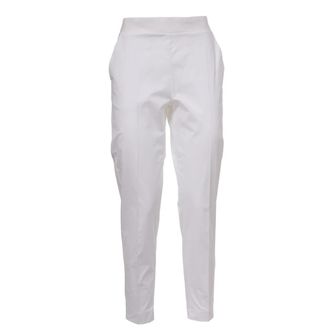 Le Tricot Perugia Baumwollhose mit elastischem Bund - - Trousers - Damen - Wei&szlig; - XS