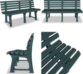 vidaXL Gartenbank 145,5 cm Kunststoff Gr&uuml;n - Gartenbank - Outdoor M&ouml;bel - Plastikm&ouml;bel - Gartenstuhl - Balkonm&ouml;beln - Home & Living