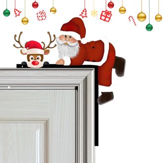 Generic Weihnachtsdekoration f&uuml;r T&uuml;ren aus Holz, Weihnachtsdekorationen f&uuml;r T&uuml;recken - Weihnachtswandschilder f&uuml;r Heimdekoration, lustige Holzverzierungen f&uuml;r