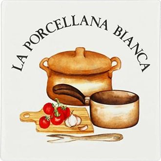 La Porcellana Bianca LA PORCELLANA Weiss - dekorierter Untersetzer quadratisch 18 x 18 cm