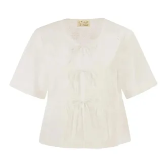 MC2 Saint Barth Femme, Blouses et Chemises, Blanc, Taille: 38 FR Sangallo Fleur Embry 01 Bluse