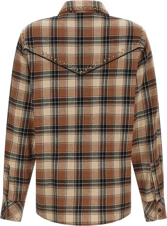 P.A.R.O.S.H. Check Western-Inspired Shirt - Brown