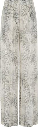 Federica Tosi Femme, Pantalons, Multicolore, Taille: 36 FR Pantalone Fluido Georgette Stampa Pitone