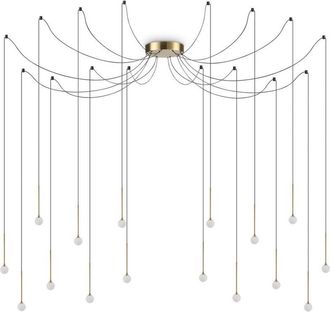 Ideal Lux Lucciola 16-flammige LED-Cluster-Pendel-Deckenleuchte Messing, 3000 k, nicht dimmbar - Ideal Lux