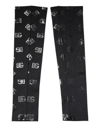 Dolce & Gabbana DG Logo Wool-Cashmere Gloves - Black