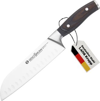 Greta Magnusson-Grossman 369WD - Wormwood | Santoku Messer 29,5 cm | Ultrascharfer K&uuml;chenmesser | Deutschem Edelstahl Klinge 17,5 cm | mit Ergonomischen Griff 12,0 cm (202 Gra