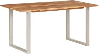 Generic Akazienholz Massiv Esstisch, Industrial Baumkante, Baumstamm, Esszimmertisch, K&uuml;chentisch, Speisetisch, Tisch Esszimmer, K&uuml;che (Schwarz 180x90x76cm) (