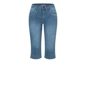 MAC Broeken Caprijeans MAC CAPRI, Damen, Gr. 48, N-Gr, blau (venice beach wash), Denim/Jeans, Obermaterial: 98% Baumwolle, 2% Elasthan, figurbetont kniebedeckend,