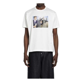 Junya Watanabe Das Face Blur T-Shirt - - Tops - Herren - Wei&szlig; - M