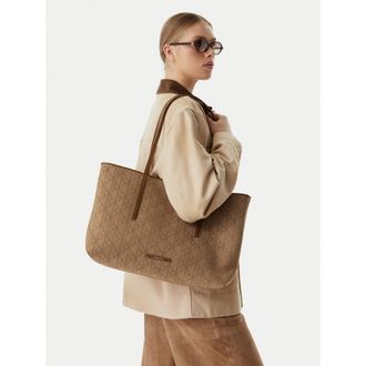 Calvin Klein Handtasche Calvin Klein Emblem Aop Jacquard LV04F3750G Khakifarben