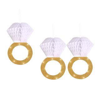 Aboofan UKCOCO 3 St&uuml;ck Hochzeitspapier Wabenring Dekor mit H&auml;ngedekoration und Papierblumen f&uuml;r Verlobungsfeier Romantische Party und Hochzeitszimmer Dekorati