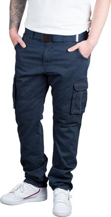 Indicode Rocky Herren Cargohose mit G&uuml;rtel Cargo Hose Freizeithose Wanderhose Trekkinghose Outdoorhose (3XL, Navy)