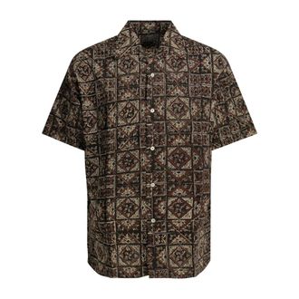 Beams Plus Chemise &agrave; col camp imprim&eacute;e &agrave; manches courtes - Homme - Chemises - Multicolore - Taille: XL