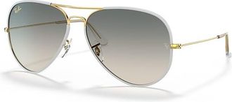 Ray-Ban Aviator Full Color Legend Sonnenbrillen Gold Fassung Grau Glas 58-14