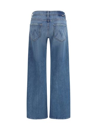 Mother Womens Mid Rise Lasso Sneak Jeans Get 2 Bird Stoned Cotton; Elastane