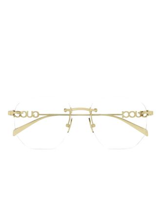 Gucci Brille mit Logo - Gold