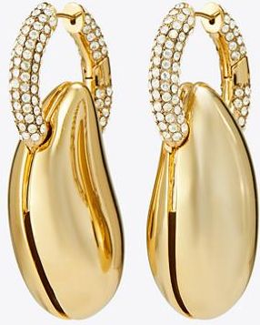 Tory Burch Damen Pierced Pav&eacute; Hoop Earrings