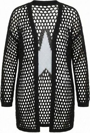 Angel Of Style Strickjacke Strickjacke Relaxed Fit Lochstrick R&uuml;ckenstern