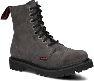 Nagaba Bottes Féminins de combat - Armée Ranger 8H Ultra Léger Chaussures en cuir Grunge - Unisexe, 8 boulons - Graphite - 40