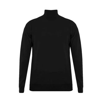 Paolo Pecora Schwarzer Wollpullover mit hohem Kragen - - Knitwear - Herren - Schwarzk - L