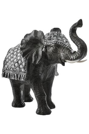 Ambia Home Dekoelefant, Silber, Dunkelgrau, Kunststoff, Elefant, Elefant, 31x19x12.5 cm, stehend, zum Stellen, Dekoration, Skulpturen & Dekoobjekte, Dekotiere