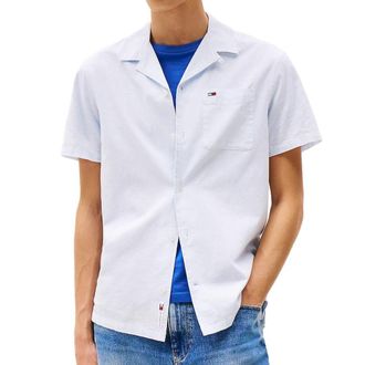 Tommy Hilfiger Herren TJM Linen Blend Camp SS EXT Hemd mit Button-Down-Kragen, Sweet Blue, M