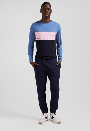 Eden Park T-shirt Manches Longues Colorblock En Coton Bleu Coupe Regular