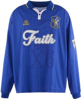 Saint Mxxxxxx Poloshirt mit Text-Print - Blau