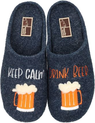 Manitu Herren Manitu-home Slippers Hausschuh, Blau, 44 EU