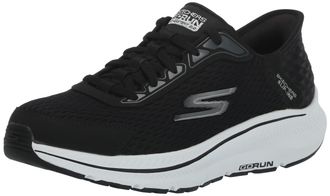 Skechers Hands Free Slip-ins Go Run Consistent 2.0 Endure Damensneaker, Schwarz/Silber, 38.5 EU