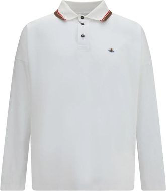 Vivienne Westwood Oversized Long-sleeve Polo - - Tops - Herren - Wei&szlig; - M