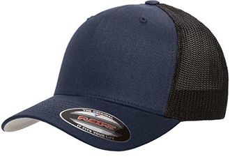 Flexfit Trucker Mesh Fitted Cap Casquette de Baseball, Bleu Marine, Taille Unique Unisexes-Adultes
