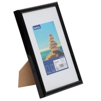Maul cadre photo MAULart 13 x 18 cm | Cadre photo en plastique pour format portrait ou paysage |Avec passe-partout | Cadre interchangeable &agrave; poser | Id&eacute;al 