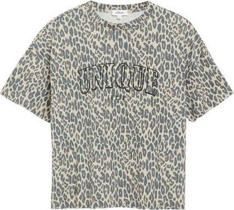 s.Oliver Kurzarmshirt T-Shirt T-Shirt mit Leo-Muster und Frontprint