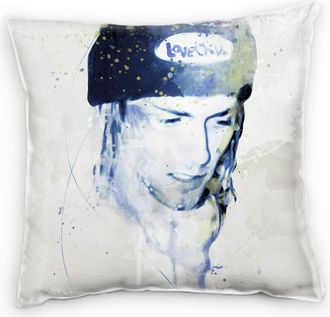 Paul Sinus Art Kurt Cobain II Deko Kissen mit F&uuml;llung 40x40cm f&uuml;r Couch Sofa Lounge Zierkissen - Dekoration zum Wohlf&uuml;hlen